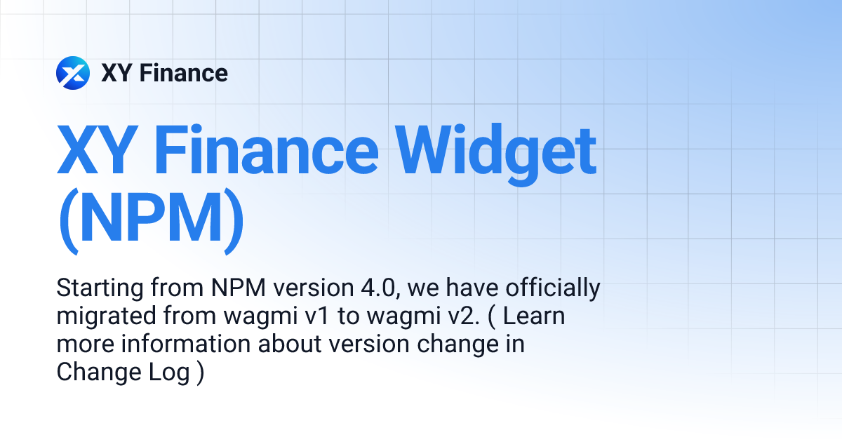 XY Finance Widget (NPM) | XY Finance