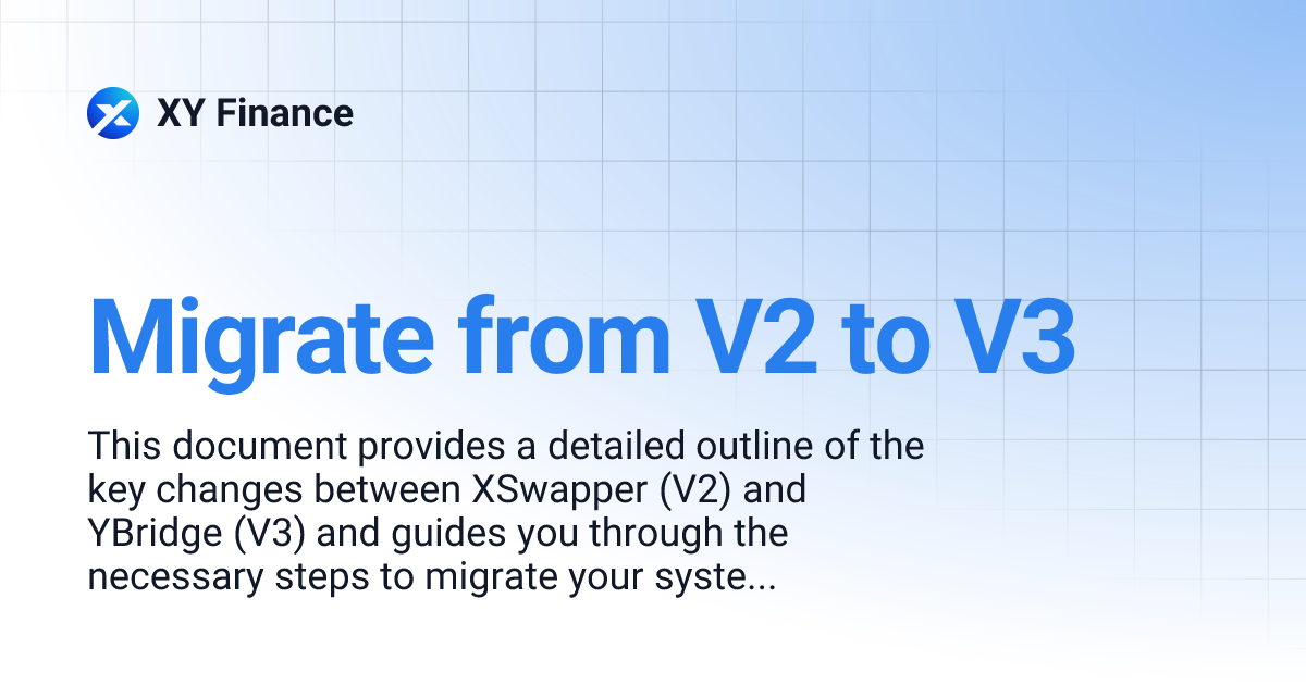 Migrate from V2 to V3 | XY Finance